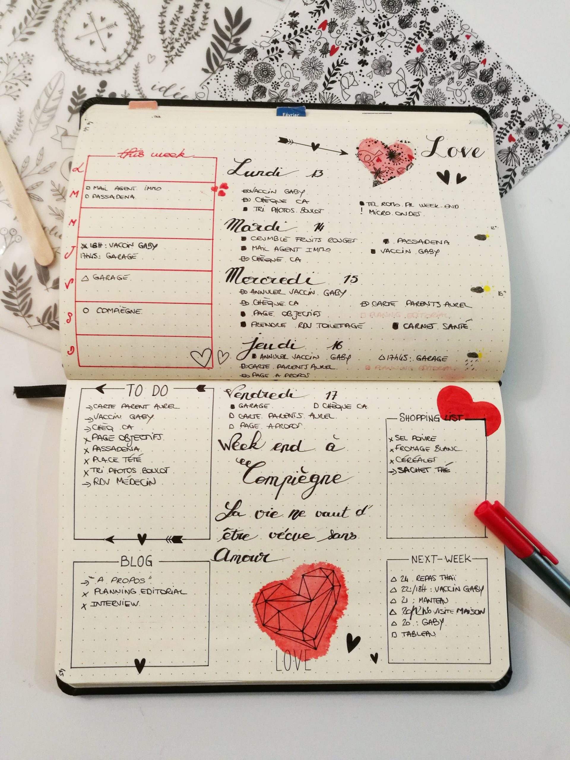 11 idées de weekly log - Ma Cohérence